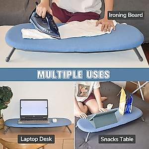 VividPaw Small Ironing Board Tabletop 12" x 32", Lightweight Portable Travel Iron Board, Foldable Mini Ironing Board for Countertop, Small Spaces, Laundry Rooms and Dorms