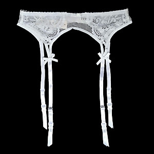 TVRtyle Women’s White Metal Clips Sexy Garter Belts for Stockings S512 (X-Large, White)