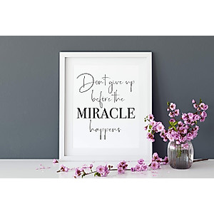 ‘Don’t Give Up.. ‘’ Positive Motivational Wall Art | 8x10 UNFRAMED Black and White Word Art Print | Inspirational, Typographic Home, Office, Studio Decor