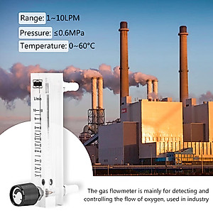 Watris Veiyi LZQ-7 Oxygen Air Gas Flow Meter, 1-10LPM Air Gas Flowmeter with Control Valve for Measuring Controlling Gas Flow