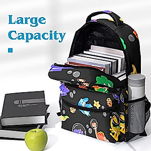 Dacawin Cute Dinosaurs Backpack Ocean Theme Cartoon Animals Backpacks Dino Starfish Corals Casual Daypack Lightweight Durable Elementary School Bags for Toddler Kids Boys Girls