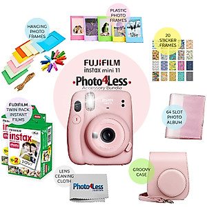 Fujifilm Instax Mini 11 Instant Camera - Sky Blue (16654762) 2X Fujifilm Instax Mini Twin Pack Instant Film (40 Sheets) + Protective Case + Photo Album - Instax Mini 11 Accessory Gift Bundle