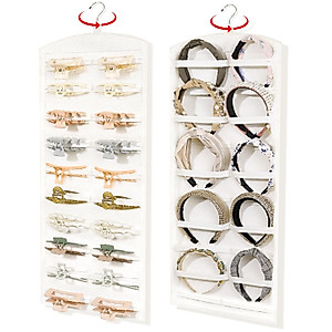 OAOLEER Claw Clip Organizer, Double-Sided Hair Clip Organizer Storage For Girls Women, Hanging Claw Clip Holder Hair Clip Display for Closet, Wall, Door Room Jewelry Shop (Beige)