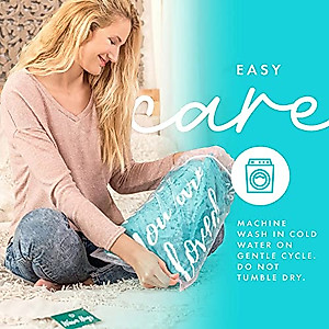 EasyFluffy Get Well Gift for Women & Men - Super Soft Hug Blanket with Inspirational Words - Healing Blanket Care Package Comforting Gift for Cancer Patients & Others During Hard Times - 50"x60", Teal