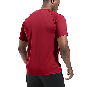 Boyzn 3 Pack Workout Shirts for Men, Moisture Wicking Quick Dry Active Athletic Men's Gym Performance T Shirts Black/Navy/Red-3P01-L