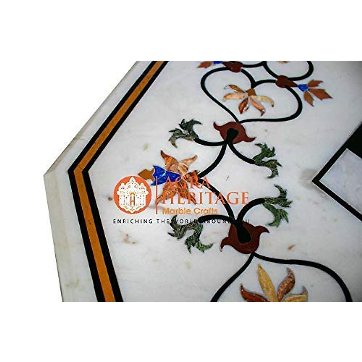Whtie Marble Chess Dining 51" Table Top Floral Marquetry Arts Playroom Decor Gift For Chess Player
