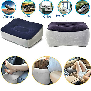 Ruiqas 1pcs Inflatable Air Foot Rest Pillow Footrest Cushion Travel Accessory