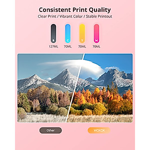 WOKOK Compatible Refill Ink Bottles for 502 T502 T502520-S Use with Printer ET-2000 ET-2750 2760 2850 3700 3710 3750 3760 3830 3850 4750 4760 15000etc. (Black,Cyan,Magenta,Yellow) Not Sublimation Ink