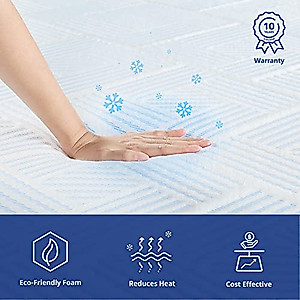 Olee Sleep 10 Inch Cool Silk Gel Memory Foam Mattress, Full