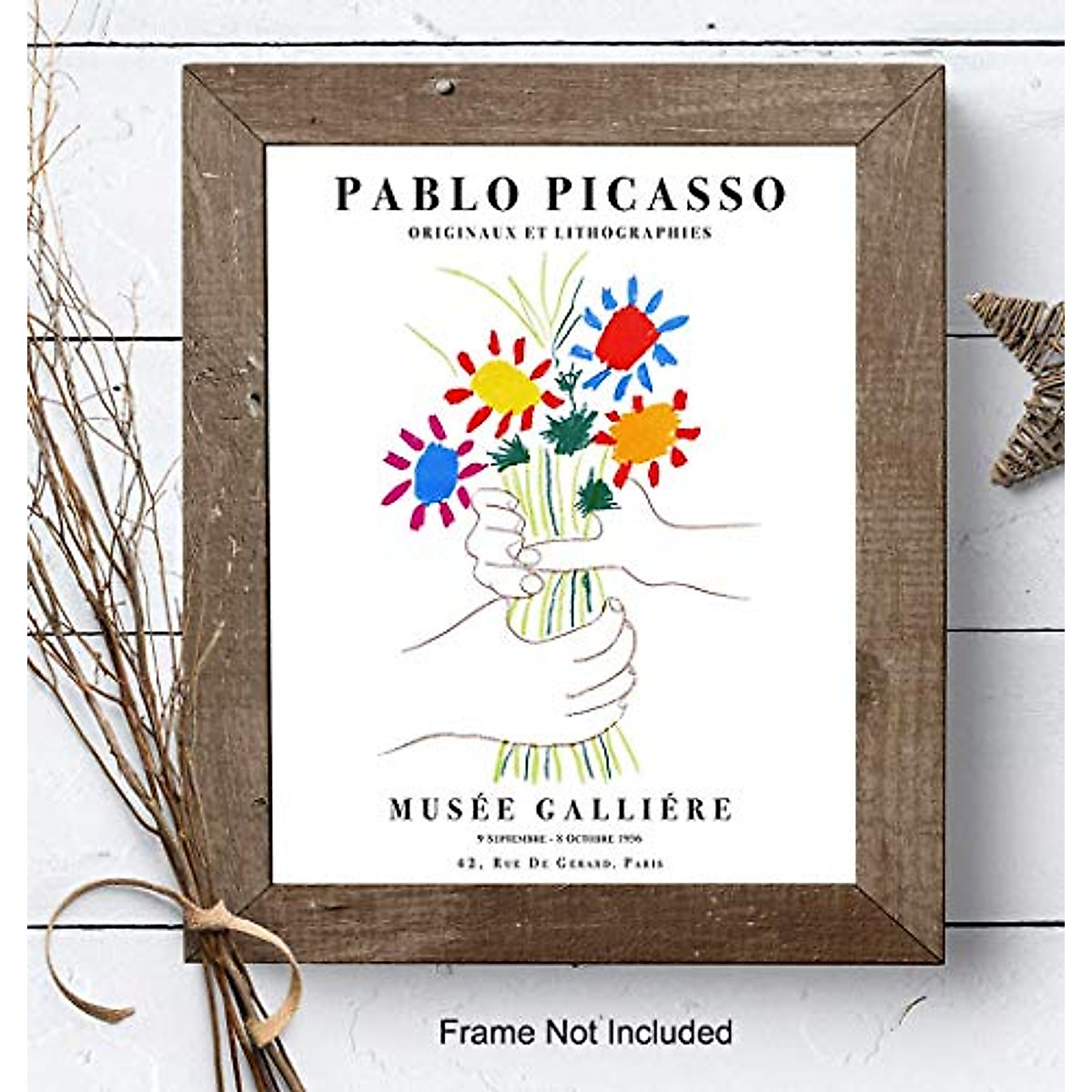 Pablo Picasso Poster - 8x10 Picasso Wall Art - Pablo Picasso Prints - Gallery Wall Art - Bouquet of Peace - Flowers - Museum Poster