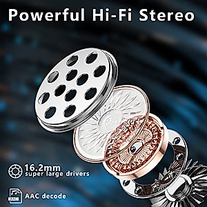 Wireless Headphones Open Ear Bluetooth Earbuds with Mic for Android & iPhone, Waterproof Sports Earphones with Earhooks LED Power Display HiFi Stereo Sound Ear Buds for Gym Workouts, Running, Cycling