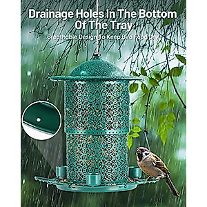 Bird Feeders for Outdoors Hanging,7lb/15 Cups Large Capacity Bird Feeder W/ 3Water Cups and 360° Circular Perch,Wild Bird Feeder as Gift for Bird Lovers Garden Patio Cardinals,Blue Jay Chicken Feeder
