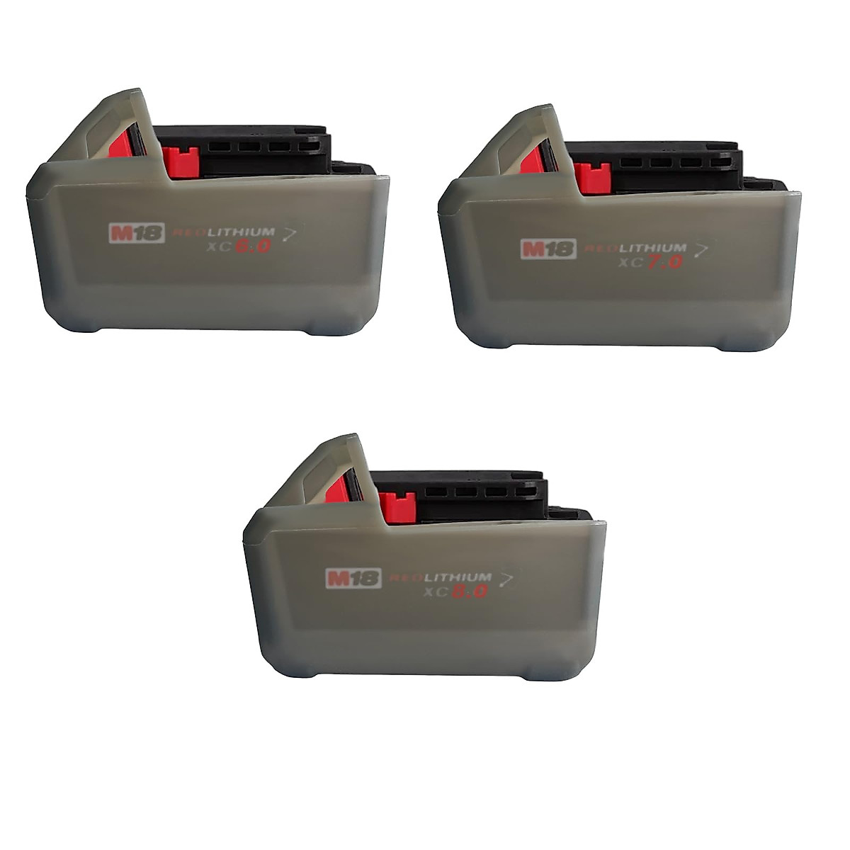 Silicone Protect case for Milwaukee M18 6.0,7.0,8.0 Battery 3PCS