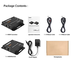 KEQINX 4K HDMI Extender 230ft HDMI Baluns POC HDMI Audio Inserter