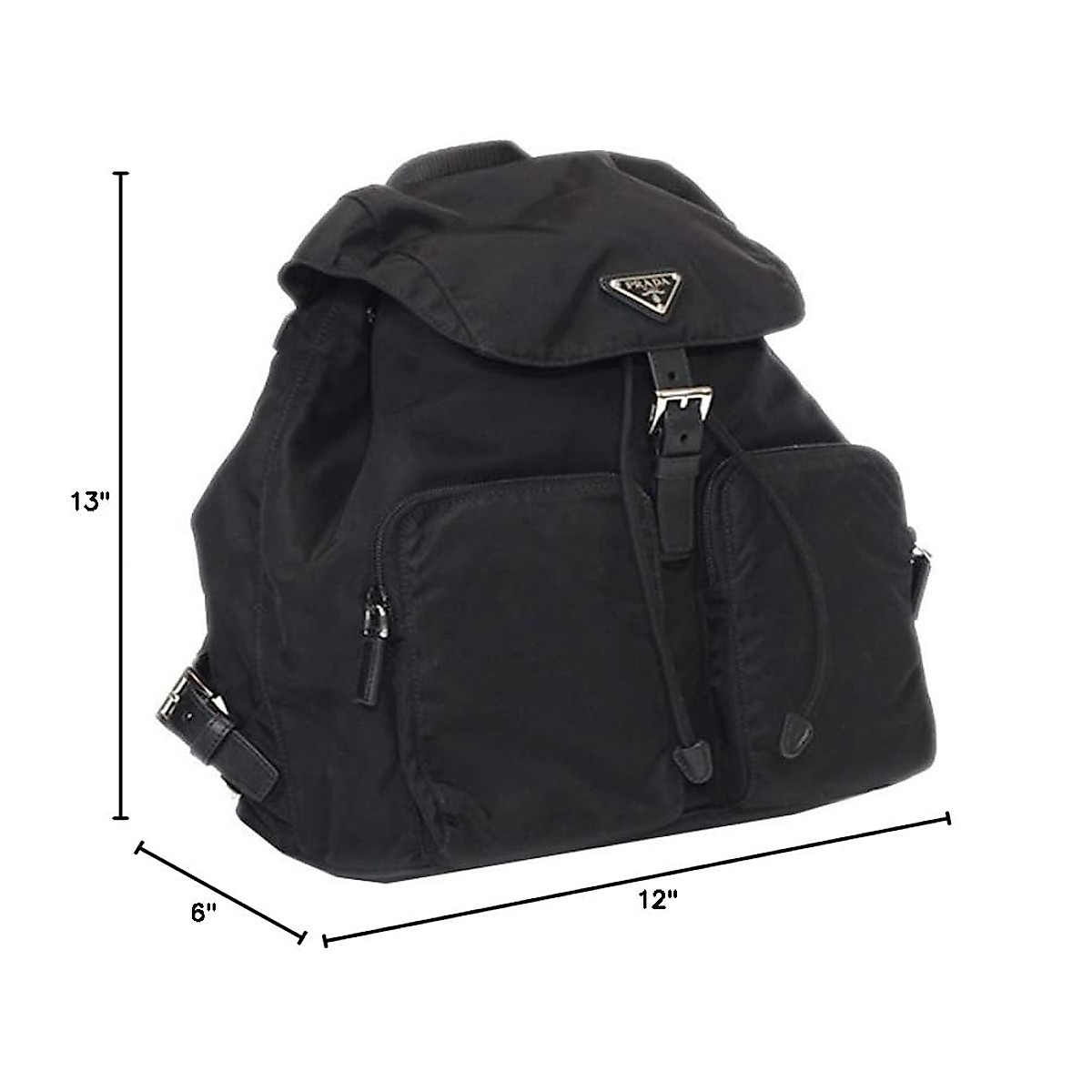 Prada Zainetto Unisex Black Tessuto Nylon Backpack Rucksack 1BZ005