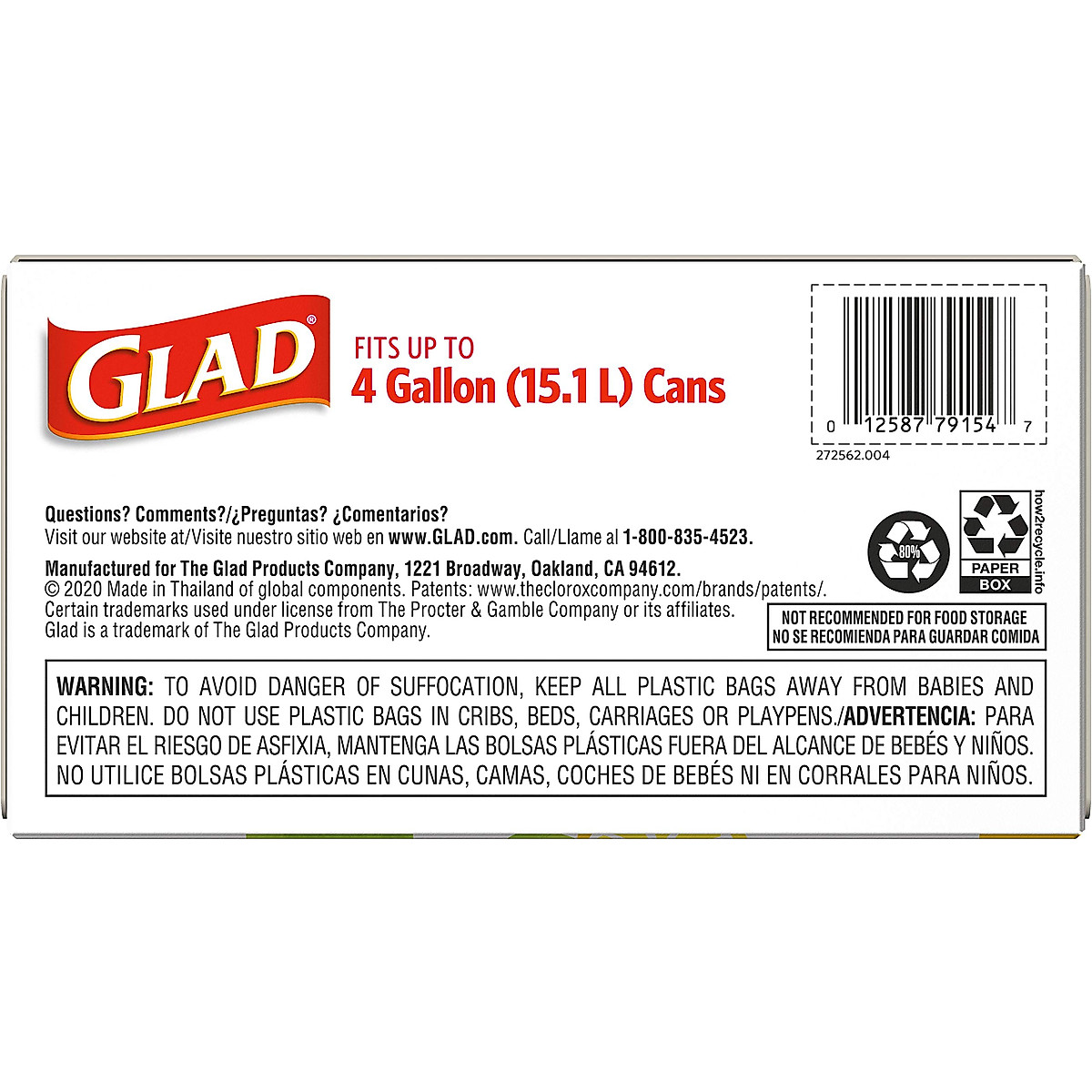 Glad Small Kitchen Drawstring Trash Bags – 4 Gallon Green Trash Bag Febreze , Sweet Citron & Lime, 80 Count (Package May Vary)