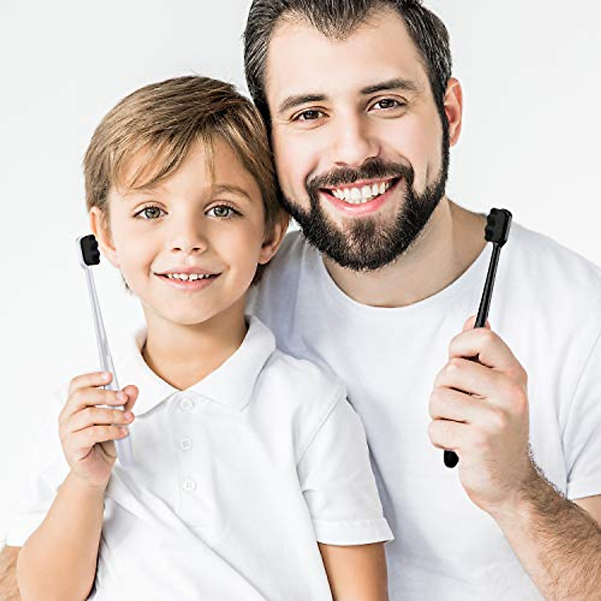 Patelai 8 Pieces Soft Toothbrush Micro Nano Extra Soft Bristles Manual Soft Toothbrush with 20,000 Bristles for Teeth Oral Gum Recession Adults Kids Child (Black, White Handle with Black Bristle)