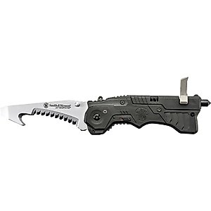 Smith & Wesson 1st Response SW911N 8.2in High Carbon S.S. Assisted Opening Knife with 3.4in Blunt Tip Blade and Nylon Handle for Outdoor, Tactical, Survival and EDC