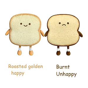 NatureMan Toast Bread Pillow,Funny Bread Shape Plush Toy Pillow, Small Cute Stuffed Plush Toast Sofa Pillow,Children's Adult Home Bedroom Decoration (Golden)
