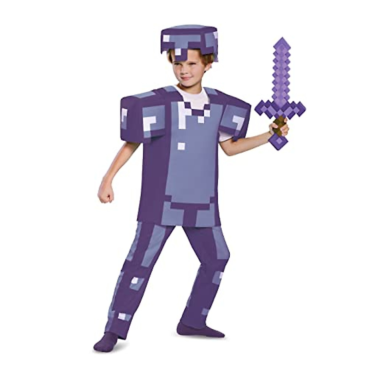 Disguise Minecraft Toy Weapon, Enchanted Purple Sword Costume Accessory, Plastic Video Game Inspired Toy Replica, Purple, 20.25 Inch Length