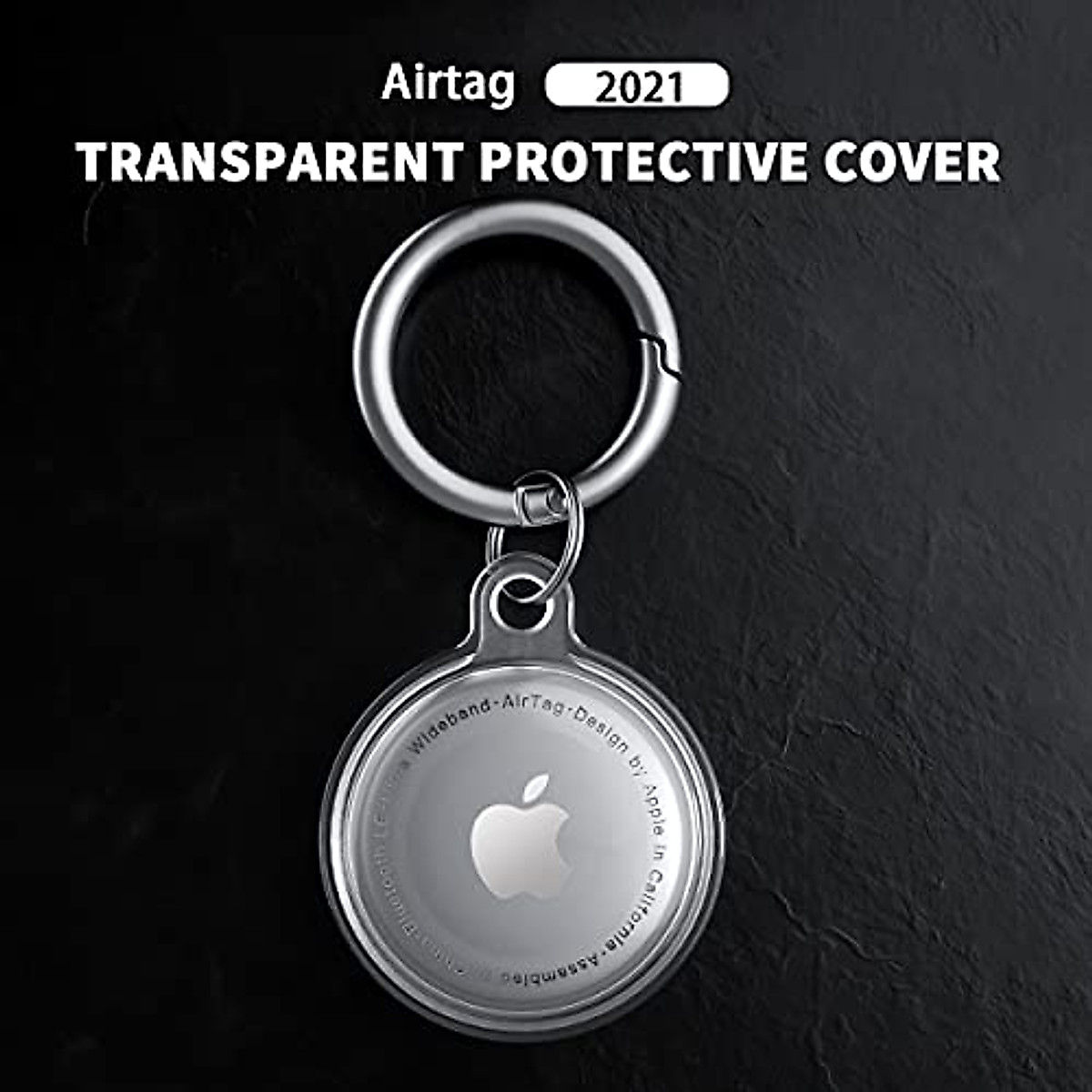 AICase Full Body 360 Protection Clear Case Compatible with 2021 Apple AirTag, Protective Case with Keychain for Pets Dogs Cats Keys