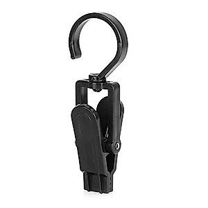 12pcs Black Plastic Portable Strong Swivel Hook Multi-Functional Clips Laundry Hooks Clothes Pins Hanging Curtain Clips Beach Towel Clips from Blowing Away