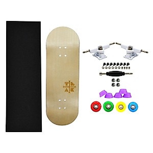 Teak Tuning Prolific Complete Fingerboard with Upgraded Components - Pro Board Shape and Size, Bearing Wheels, Trucks, and Locknuts - 32mm x 97mm Handmade Wooden Board - Everything is Awesome Edition