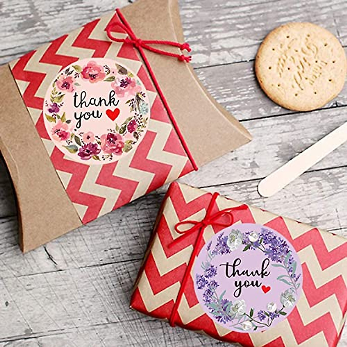 Thank You Stickers Labels 500PCS 1.5 Inch Small BusinessThanksgiving Waterproof for Party Baby Shower Wedding Hand Gift Small Business,Cute Clear 8 Colors