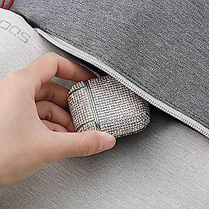 LAX Gadgets Air Pod Case for Protection - Compatible with 1st & 2nd Generation Apple AirPods- Lightweight Case with Key Ring - Easy to Use - Rhinestones Iridescent Chrome