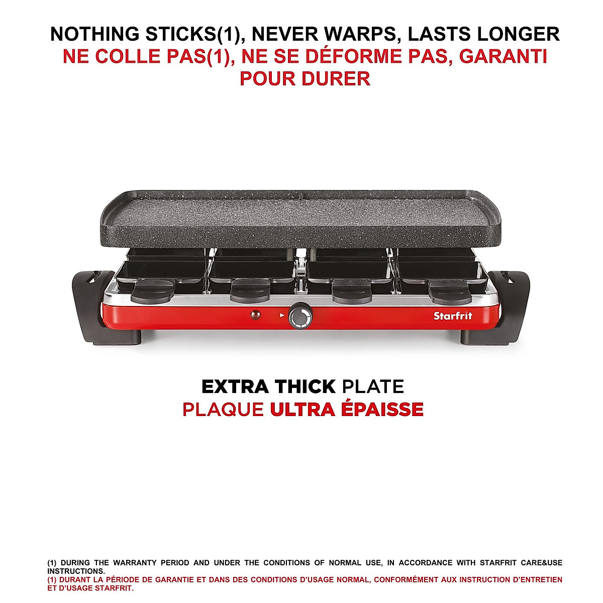 THE ROCK by Starfrit 024403-002-0000 Electric Raclette/Party Grill Set, Black