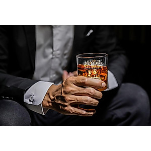MINIVINE Christmas Gifts For Grandpa - Grandpa Gifts From Granddaughter, Grandson - Grandpa Birthday Gifts - Promoted To Grandpa, Grandchildren, Grandkids - 10oz Whiskey Rock Glass