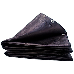 10 Ft. X 30 Ft. Heavy Duty 6 Oz. Black Poly Tarp 11-12 Mil Thick