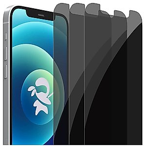 PrivacyNinja Privacy Screen Protector for iPhone 12 Pro MAX [New Generation] Full Coverage Tempered Glass (3-Pack)