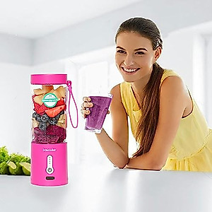 Jenoudar 18 Oz Portable Blender, Personal USB Rechargeable Blender,Personal Size Mini Blender for Shakes Smoothies, Juicer Cup with 6 Blades for Travel Sports Home,BPA free Easy to Clean