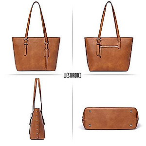 WESTBRONCO Purses For Women Vegan Leather Purses and Handbags Large Ladies Tote Shoulder Bag