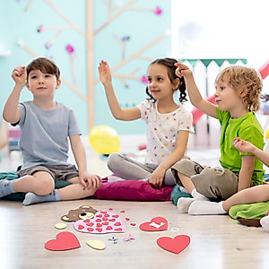 Valentine's Day Bears Craft Kit Romantic Picture Frame Love Sign Valentines Day Foam Stickers Self Adhesive Heart Bear Foam Stickers Valentine's Day DIY Craft Supplies for Kids Classroom Art Project