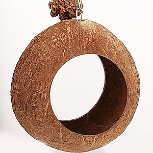 POPETPOP Coconut Shell Nest Bird Bed Bird Nest Tent Parrot Bed Parrot Supply Cage Parrot Hammock Bird Sleeping Tent Parrot Hut Bird Cage Hanging Hammock Bird House Parrot Nest Soft