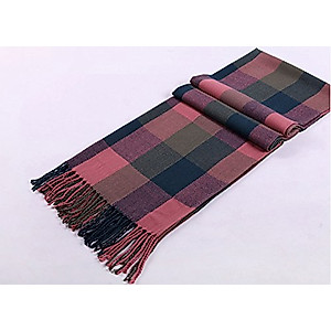 Wander Agio Women's Fashion Long Shawl Big Grid Winter Warm Large Scarf Red Black Green