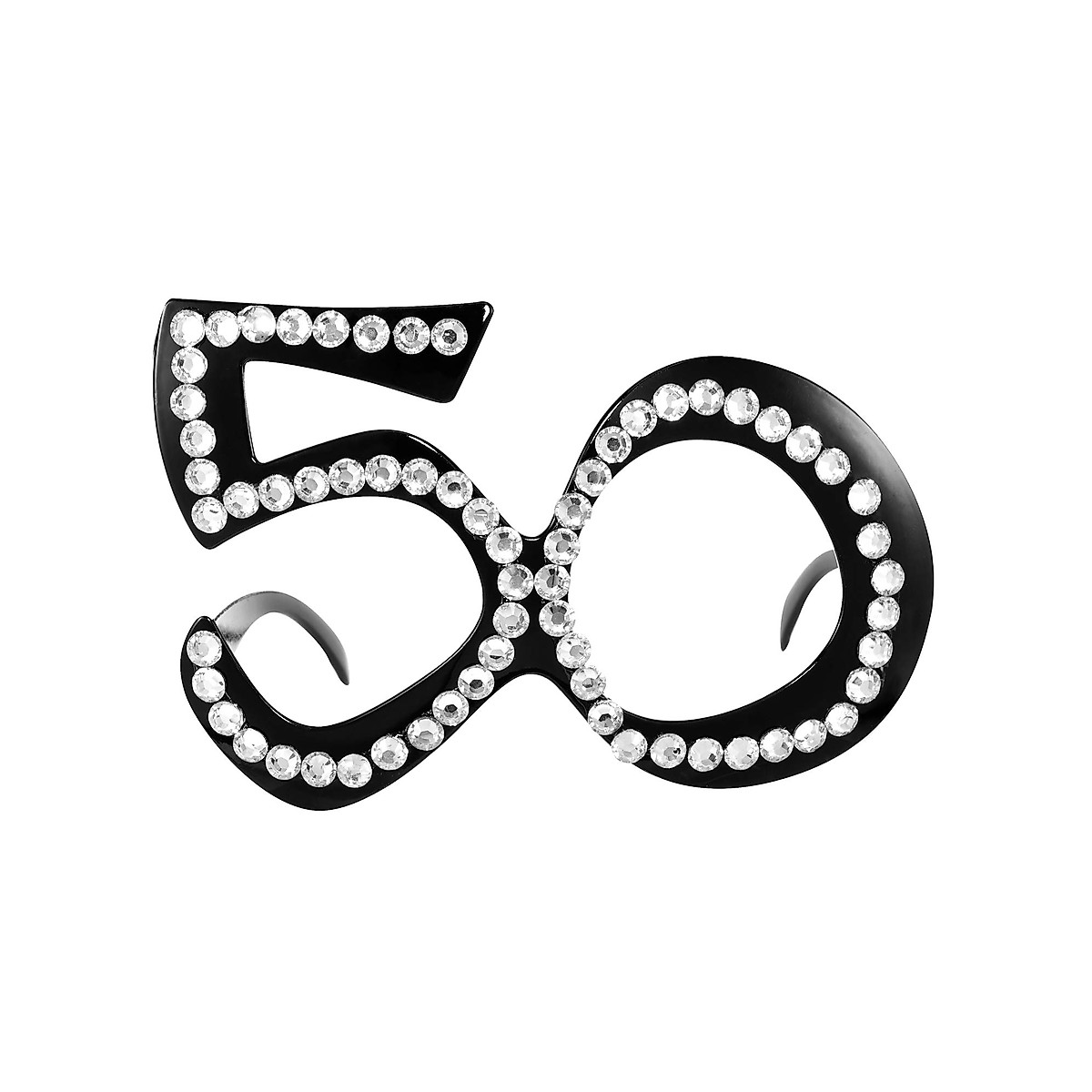 Frienda 9 Pairs 50th Birthday Glasses with Rhinestones Costume Sunglasses Novelty Eyewear Celebration Decoration(Black)