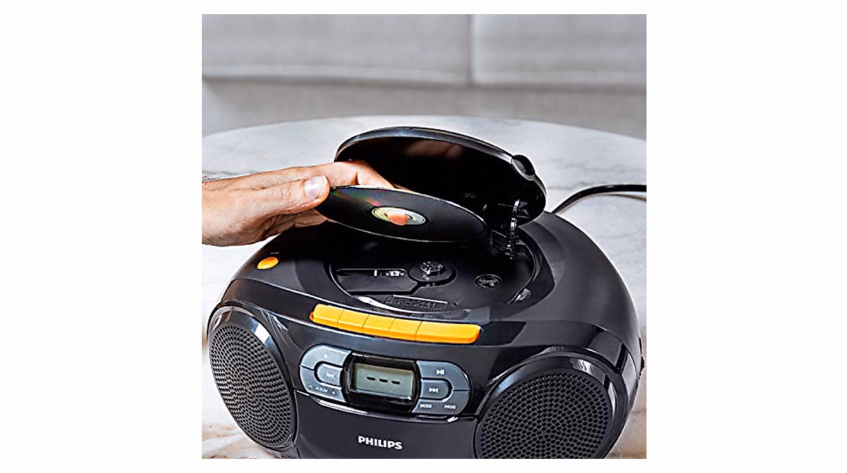 Philips AZ328 Portable Boombox with CD, USB, FM Radio & Cassette