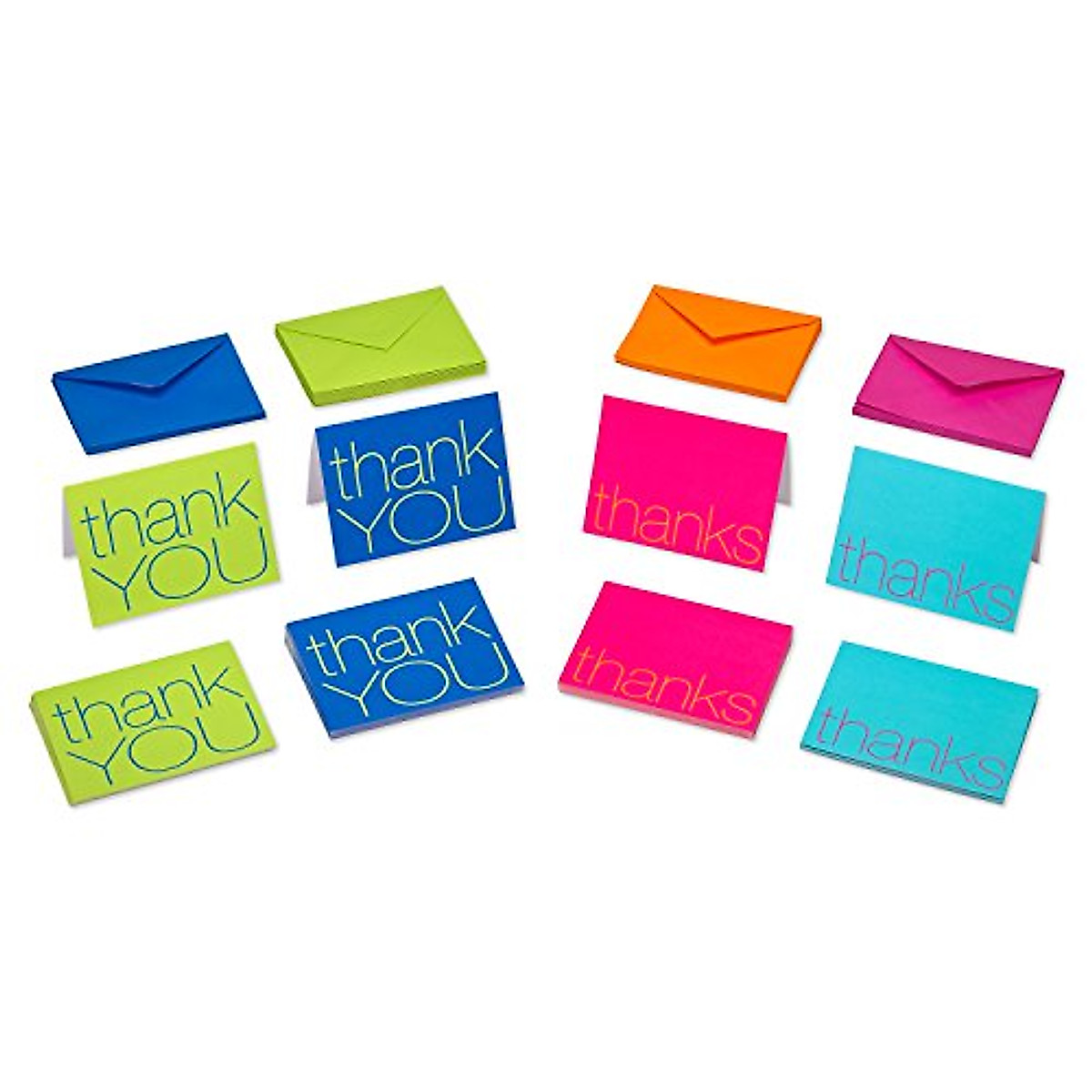 American Greetings Thank You Cards with Envelopes, Bold Multicolored (50-Count)