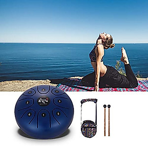 Btuty Mini 8-Tone Steel Tongue Drum 5.5 Inch C Key Percussion Instrument Handpan Drum with Drum Mallets Carry Bag