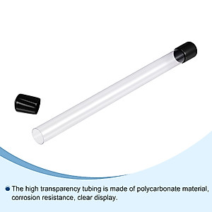 MECCANIXITY Clear Storage Tube 23x25mm Small Plastic Round Tubing with Caps Rigid Bottle Container 300mm/12 Inch for Item Stored