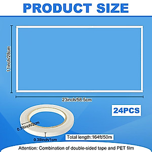 24 Pack Abrasive Blasting Cabinet Lens Cover - Clear Polyester Film Sandblast Cabinet Inner Len Protector Adhesive Standard Sand Blast Film for Abrasive Window Blasting Cabinet Replacement 23'' x 11''