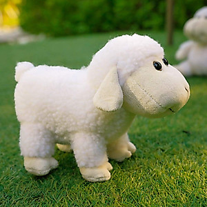 FRANKIEZHOU Sheep Stuffed Animal Lamb Plush Decorations 3Pcs (Sitting, Standing, Kneeling) White Sheep Toys Gift for Kids Little Girl/Boy