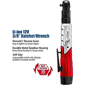 ACDelco ARW1208T G12 Series 12V Cordless Li-ion 3/8” 55 ft-lbs. Ratchet Wrench – Bare Tool Only