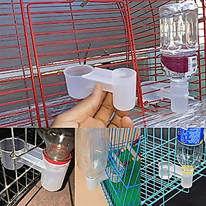 kathson 20 Pcs Bird Drinker Feeder Plastic Soda Pop Water Bottle Cup Ideal for Chicken Pigeons Birds Feeder Trough Animal Feeding Accessories
