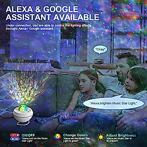 KGC Star Projector Galaxy Light, Galaxy Projector for Bedroom with Remote Control, Bluetooth Speaker & Voice Control, Night Lights Projector for Kids Room, Adults Home Theater, Party, Dorm Room Decor