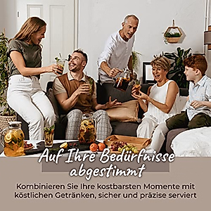 Pykal Diamond Glass Pitcher with Lid - 72 Oz - Heat Resistant Water or Juice Pitchers with Lids - Beverage Carafe for Lemonade, Iced Tea or Sangria - w/Free Brush