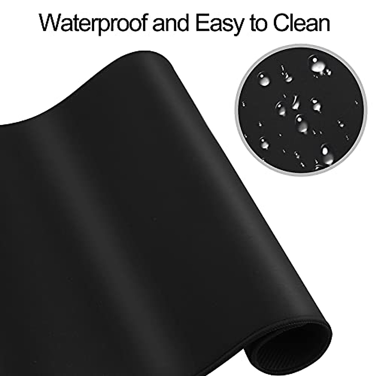 Large Gaming Mouse Pad (900x400x0.3MM), BviFioX Extended Large Mouse Pad with Premium Textured Cloth, Non-Slip Rubber Base (Black-6030)